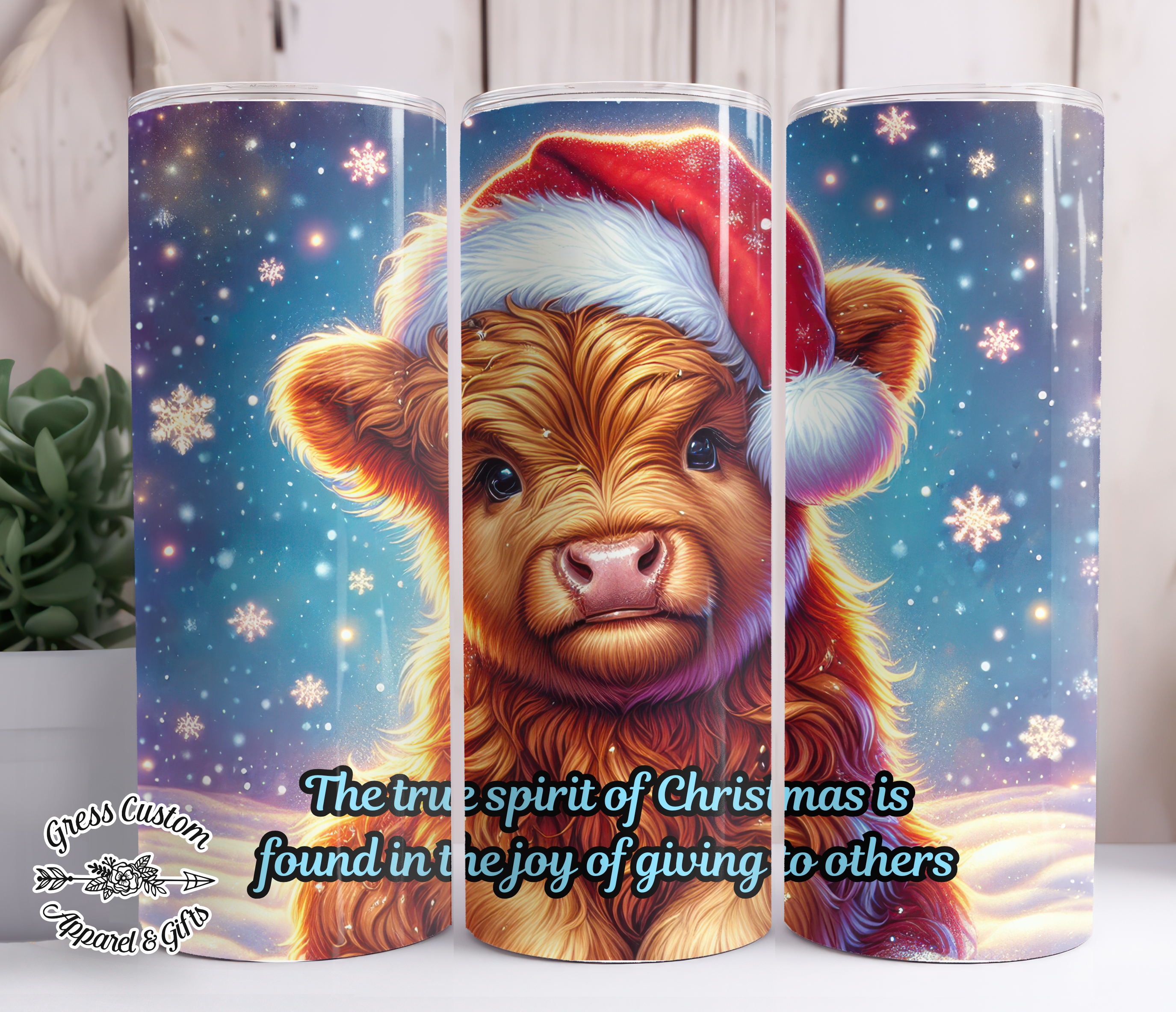 Highland Cow Christmas Sublimation Tumbler **$4 ST. NICK PROJECT DONAT ...