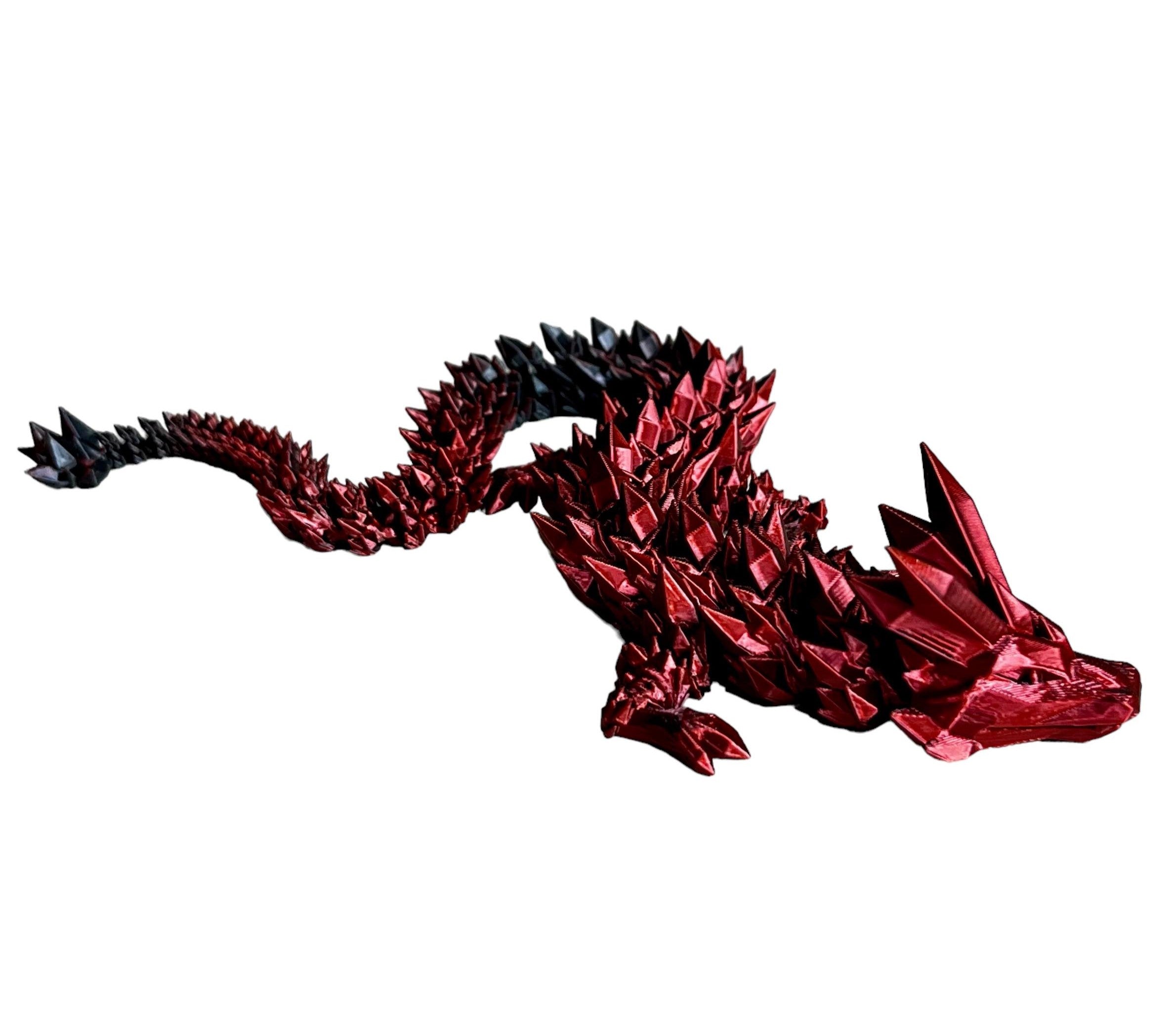 3D Printed Crystal Dragon - RED/BLACK – GressCustoms