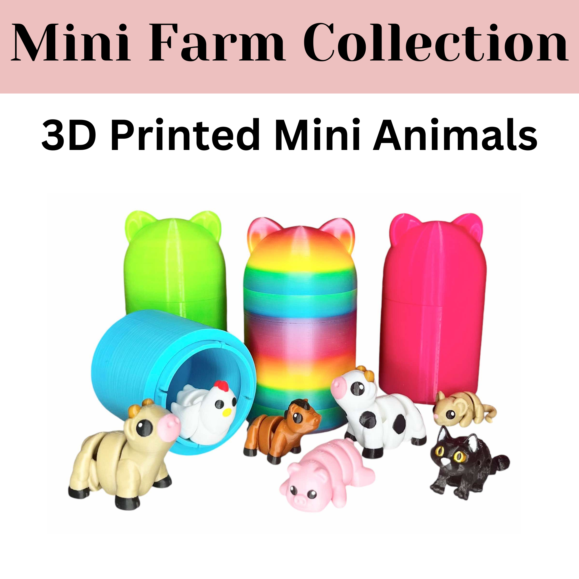 Mini 3D Printed Creatures **FARM ANIMALS COLLECTION** – GressCustoms